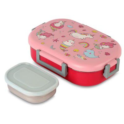 CELLO Kidzbee Apollo Pink Parade Plastic Insulated Kids Lunch Box with ...