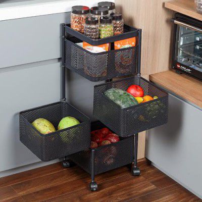 CELLO Kitchen Pro Trolley with Wheels | Storage Organizer & Kitchen ...