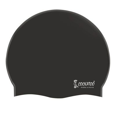 Cockatoo SC01 Rubber Swimming Cap for Adults, Swimming Cap, Black ...