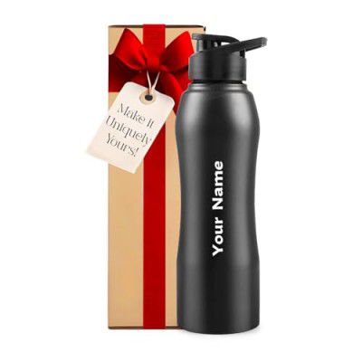 CORPORATE PORIUM Your Name Printed Curvy Stainless Steel Bottle ...