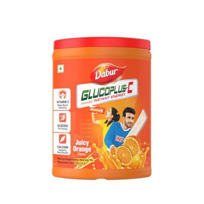 Dabur GlucoPlus-C Instant Energy Glucose Juicy & Tasty (Orange Flavour ...
