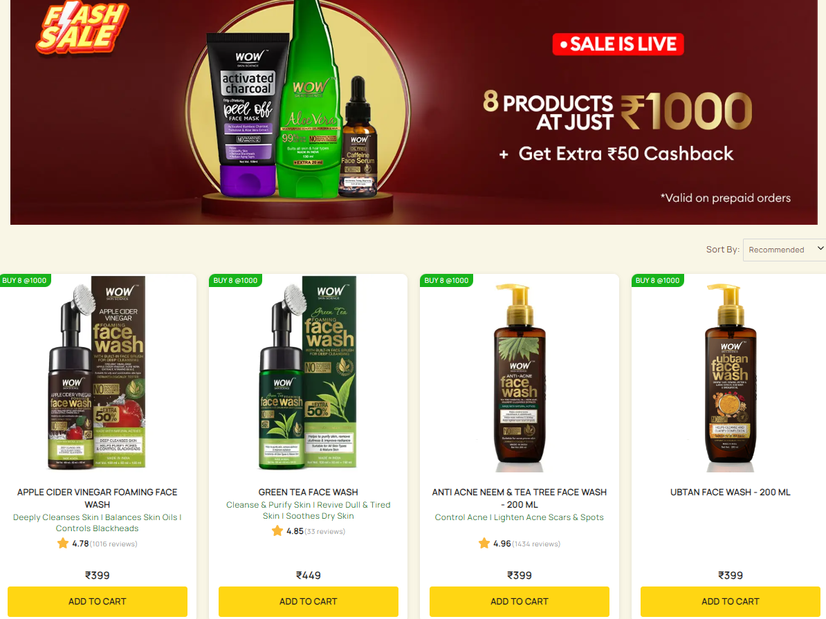 Wow Flash Sale: Buy 8 Products at ₹1000 | Dealsmagnet.com