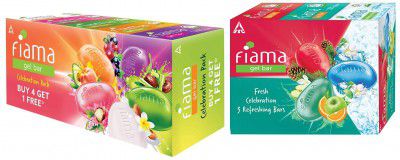 Fiama Gel Bar Celebration Pack, 125g Soap (Buy 4 Get 1 Free) & Fiama ...