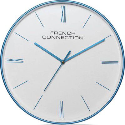 French Connection Analog 30 cm X 30 cm Wall Clock (Blue, With Glass ...