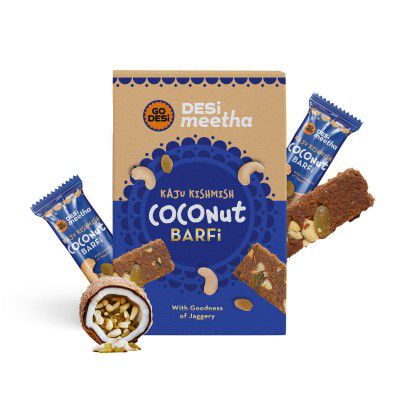 GO DESi - DESi Meetha Kaju Kishmish Coconut Barfi | 500 Grams | 40 ...