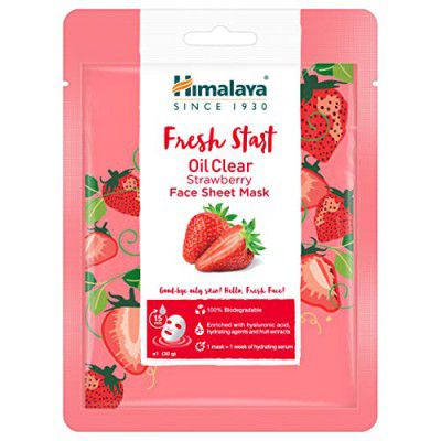 Himalaya Fresh Start Oil Clear Strawberry Sheet Mask (Pack of 3), Pink ...