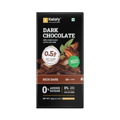 Ketofy - Dark Chocolate (50g) | Zero Sugar Dark Chocolate | Rich ...