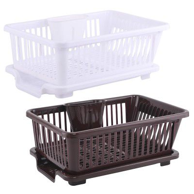 Kuber Industries 2 Pcs Plastic Utensils Drying Rack with Automatic ...