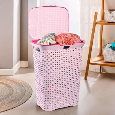 Kuber Industries 70 Ltrs Plastic Large Laundry Basket for Clothes ...