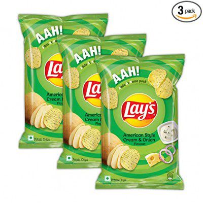 Lay’s Potato Chips - American Style Cream & Onion Flavour , 115 gm ...