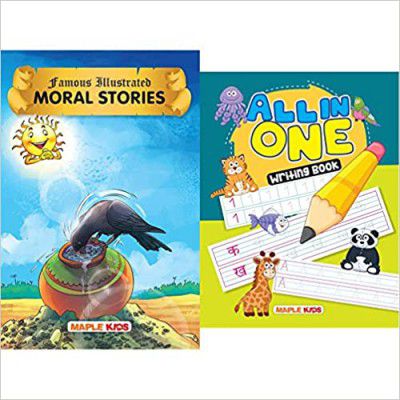 Moral Stories (Illustrated) & All In One - Writing Book (Practice) (Set ...