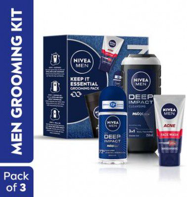 Nivea Men Combo, Gift Hamper for Men, With Body Wash, Face Wash & Roll ...