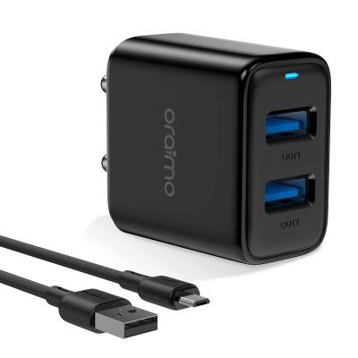 Oraimo 12W USB Charger, Elite Dual Port 5V/2.4A Wall Charger, USB Wall ...