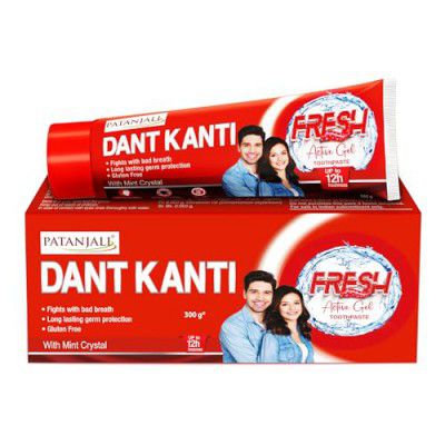 Patanjali Dant Kanti Fresh Active Gel Toothpaste with Mint Crystal ...