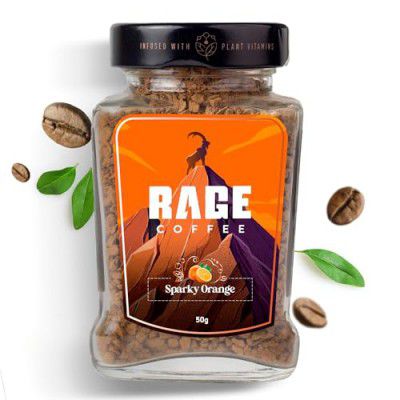 Rage Coffee Instant Sparky Orange Flavour with 100% Arabica Beans ...