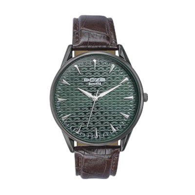 Sonata Poze Quartz Green Dial Brown Leather Strap for Men-SP70047QL01W ...