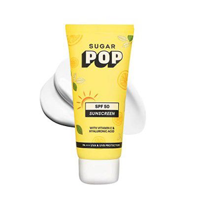 SUGAR POP SPF 50 Sunscreen with Vitamin C and Hyaluronic Acid - 50 gms ...