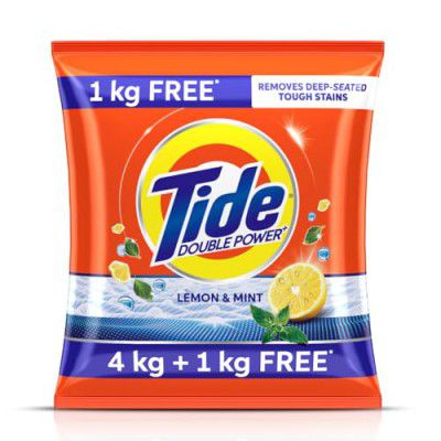 Tide Plus Detergent Washing Powder - 4kg+1kg free | Lemon & Mint ...