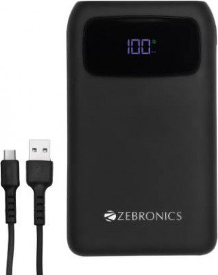 ZEBRONICS 10000 mAh 22.5 W Wireless Power Bank (Black, Lithium Polymer ...