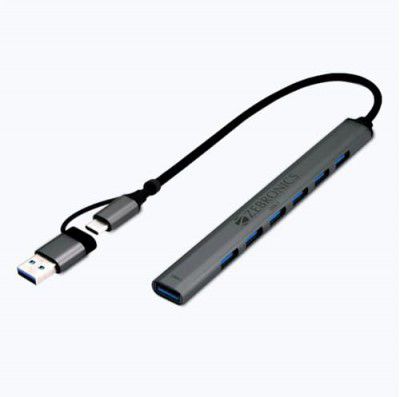 ZEBRONICS 700HB Type C Multiport Adapter with 7 USB Ports, Aluminum ...